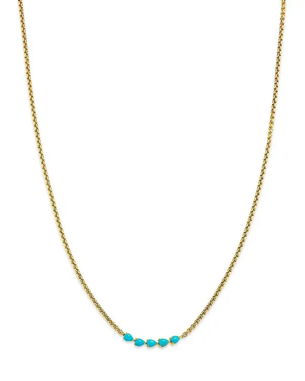 Zoe Chicco 14k Yellow Turquoise Gemstones Five Stone Collar Necklace, 14 - Gold