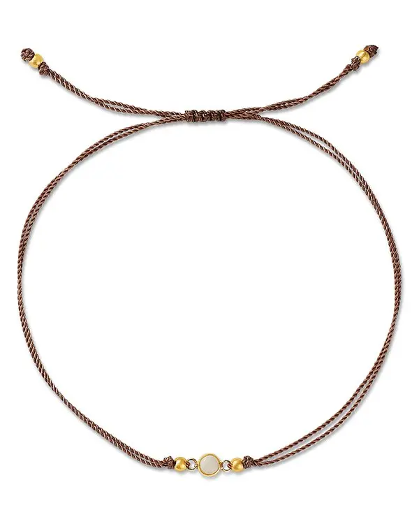 Zoe Chicco 14k Yellow Opal Gemstone Bezel Cord Slider Bracelet - Gold