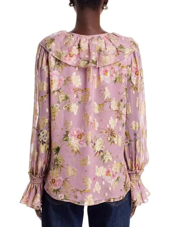 Kobi Halperin Leia Jacquard Ruffle Blouse