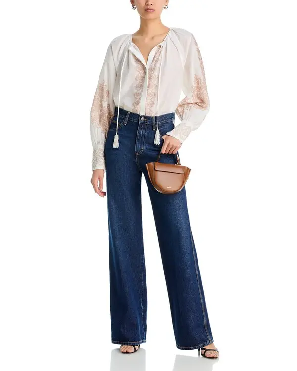Kobi Halperin Embroidered Tassel Blouse
