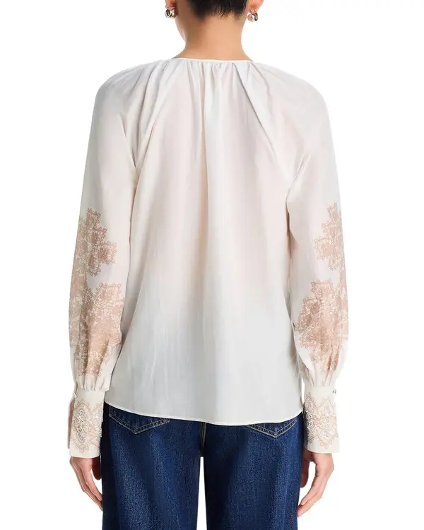 Kobi Halperin Embroidered Tassel Blouse