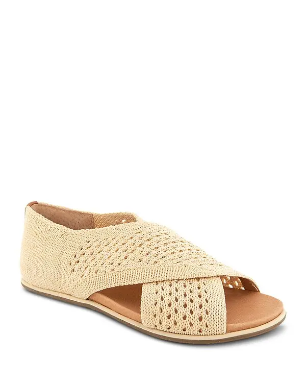 KENNETH COLE Lainey Slip On Crisscross Sandals - Natural Knit