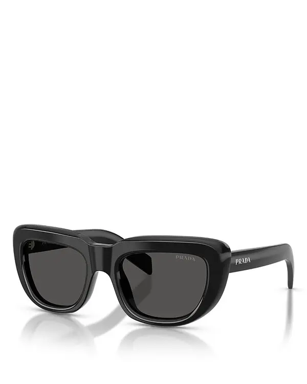 Prada 54mm Rectangular Sunglasses - Black