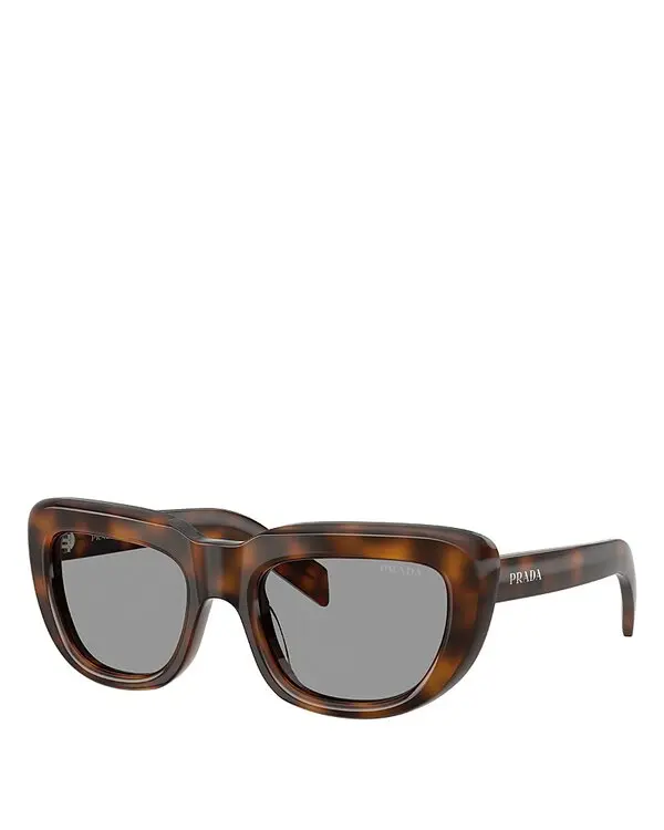 Prada 54mm Rectangular Sunglasses - Grey