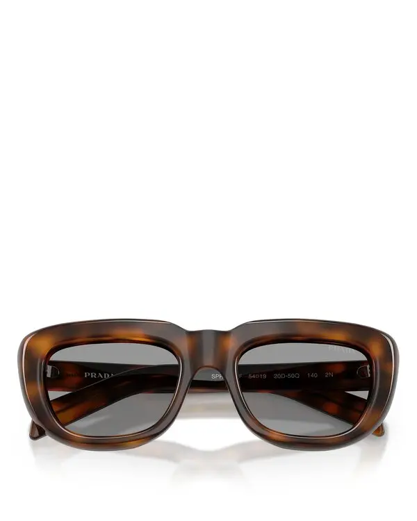 Prada 54mm Rectangular Sunglasses - Grey