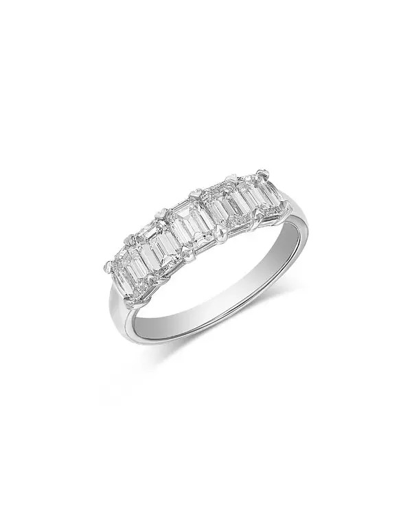 Bloomingdale'S Certified Lab Grown Diamond Emerald Cut Band In 14k Gold, 2.0 Tcw - White