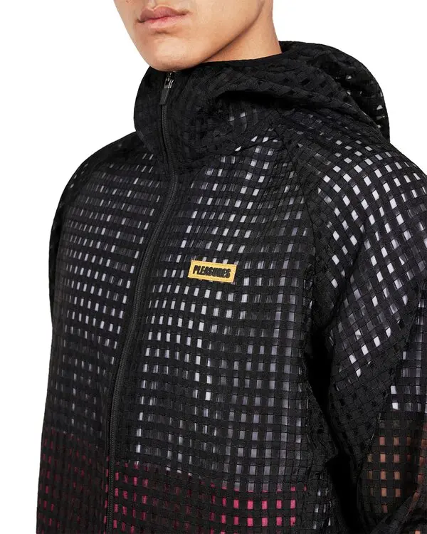 PLEASURES System Hooded Basketweave Jacket - Black