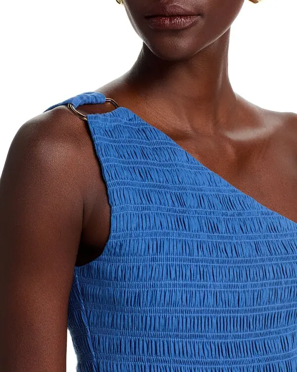 TOCCIN One Shoulder Smocked Maxi Dress