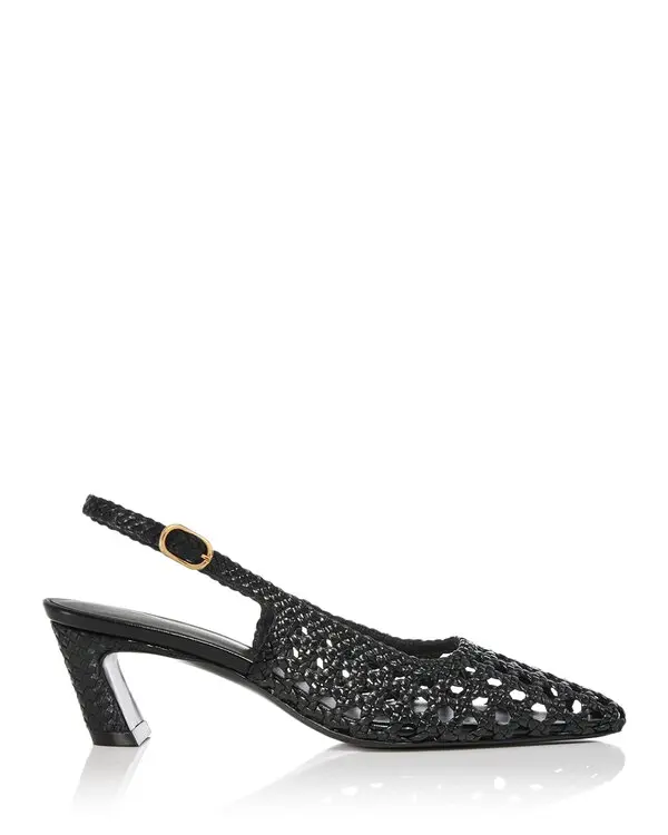 STUART WEITZMAN Stassi 50 Woven Slingback Pumps - Black