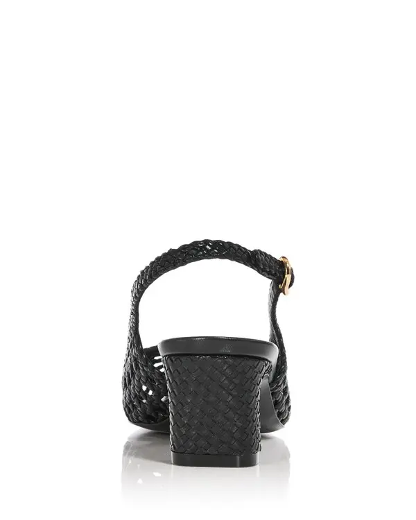 STUART WEITZMAN Stassi 50 Woven Slingback Pumps - Black