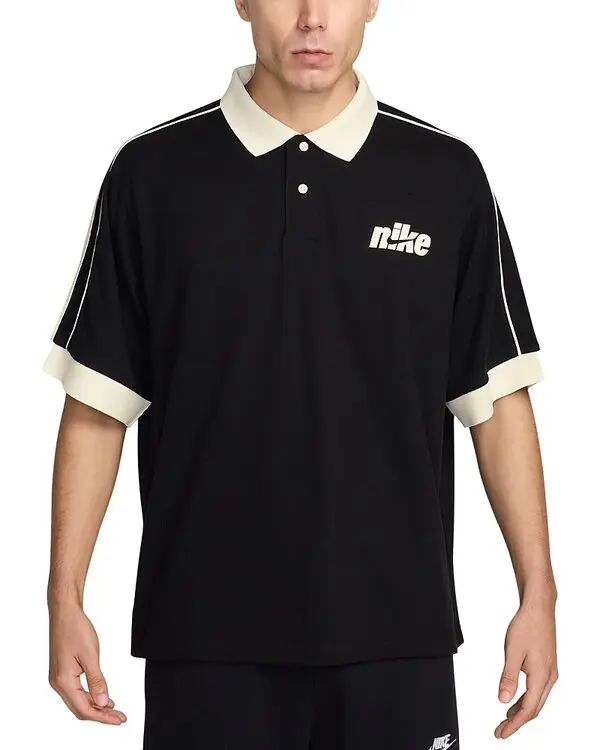 Nike Club Futbol Short Sleeve Polo Shirt - Black/sail