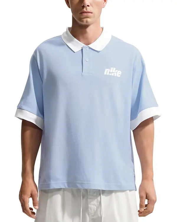 Nike Club Futbol Short Sleeve Polo Shirt - Hydrogen Blue/white