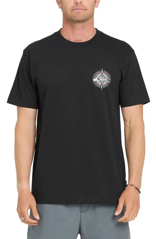 Quiksilver Shooting Star Short Sleeve Graphic T-shirt - Black