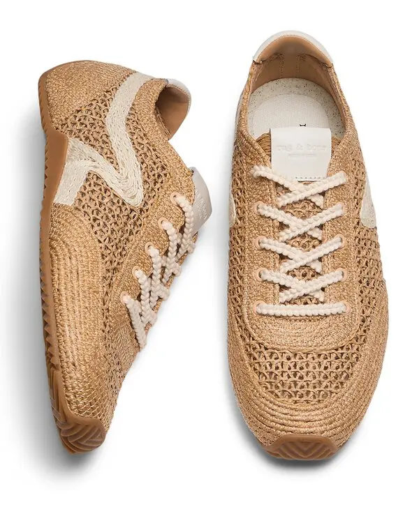 Rag & Bone Retro Runner Raffia Sneakers - Natural Raffia