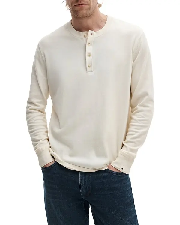 Rag & Bone Washed Henley Shirt - Chalk