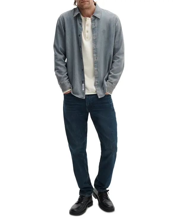 Rag & Bone Washed Henley Shirt - Chalk