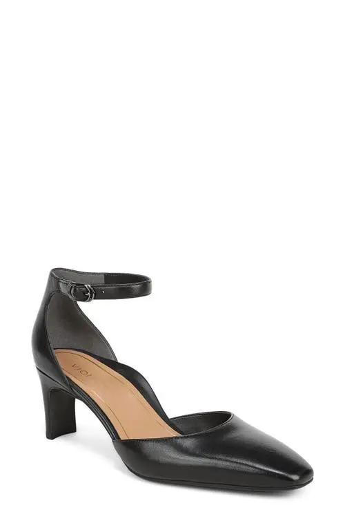 Vionic Scarlett Ankle Strap Pump - Black Leather