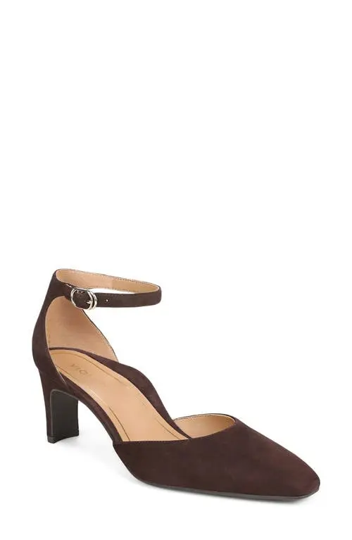 Vionic Scarlett Ankle Strap Pump - Cafe Noir Suede