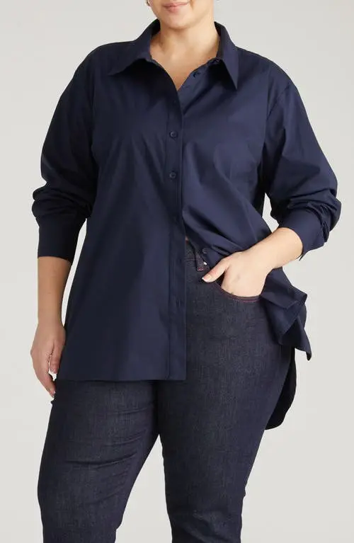 Universal Standard The Artist Poplin Shirt - Navy