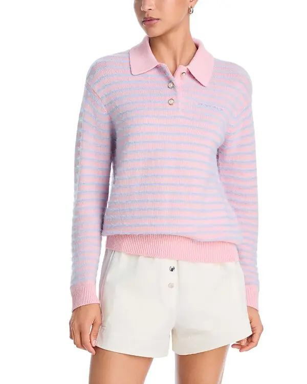 Casablanca Fluffy Polo Sweater - Pink