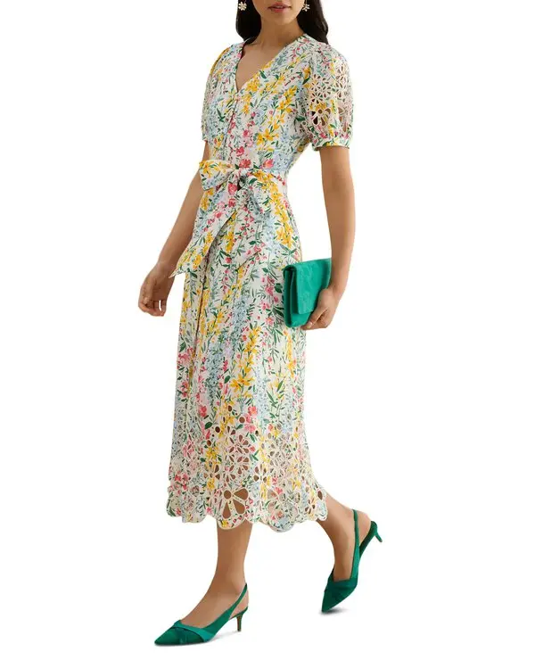HOBBS LONDON Petite Christie Button Front Dress