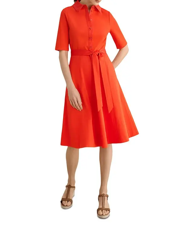 HOBBS LONDON Loretta Shirt Dress - Tomato Red