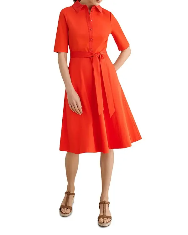 HOBBS LONDON Petite Loretta Shirt Dress - Tomato Red