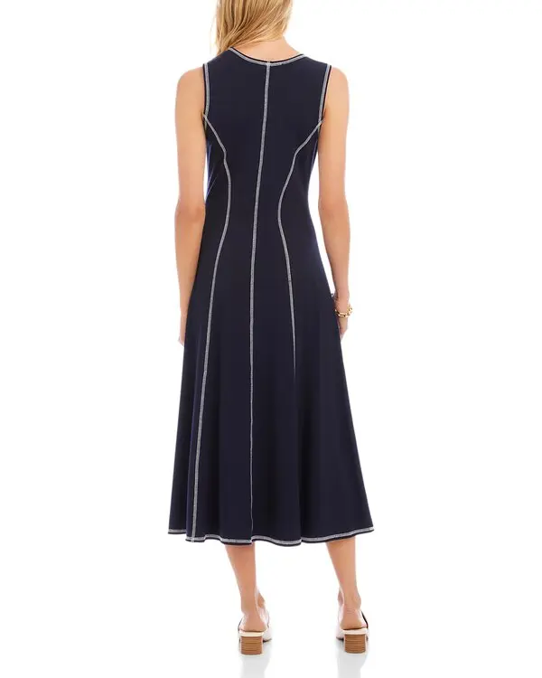 Karen Kane Sleeveless Stitch Detail Midi Dress