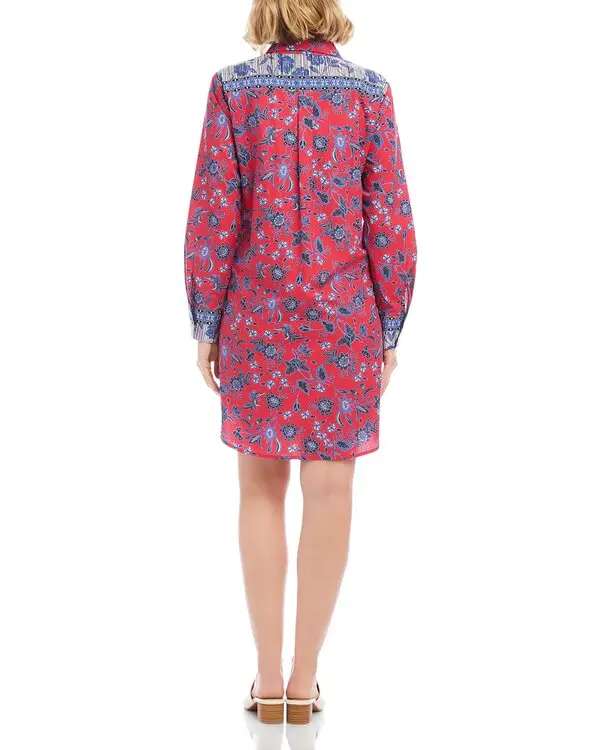 karen kane red dress Karen Kane Shift Dress Small S Tomato Red Lined 3/4 Sleeve V-Neck Relax Fit