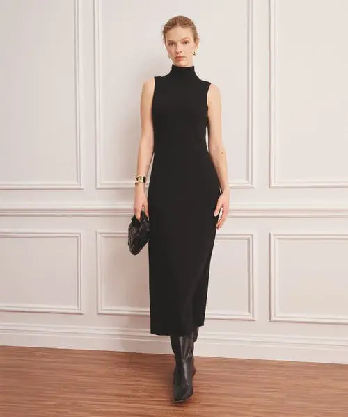 Naadam Sleeveless Cashmere Turtleneck Dress