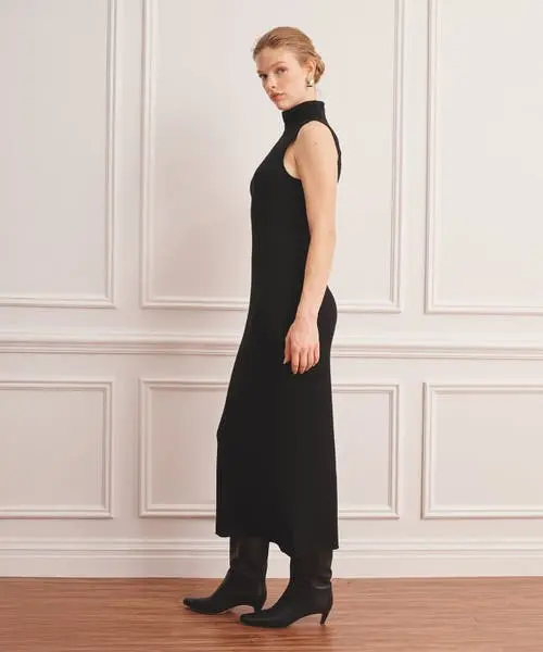 Naadam Sleeveless Cashmere Turtleneck Dress