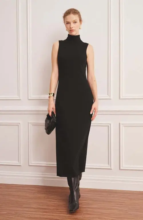 Naadam Sleeveless Cashmere Turtleneck Dress