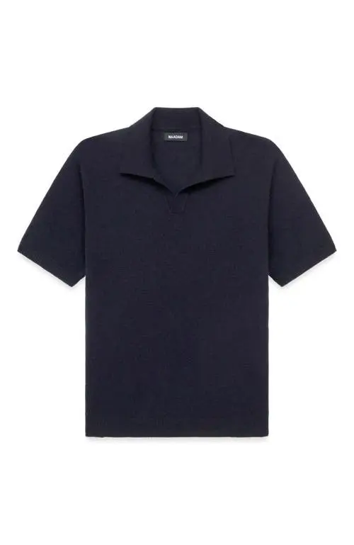 Naadam Lightweight Cashmere Short Sleeve Polo - Navy