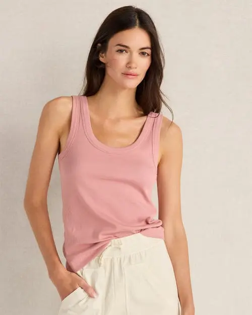 HAVEN WELL WITHIN Organic Cotton Scoop Neck Tank - Ash Rose