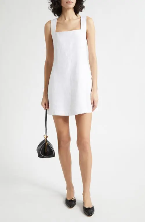 Posse Alice Square Neck Linen Minidress - Ivory