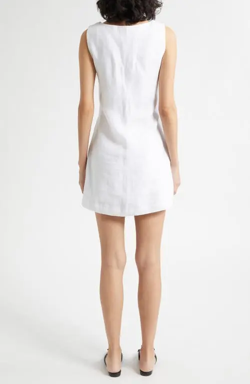 Posse Alice Square Neck Linen Minidress - Ivory