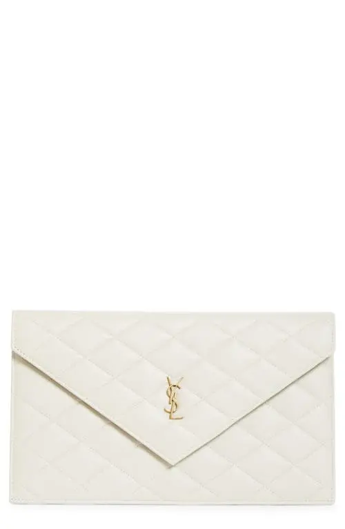 Saint Laurent Paris Diamond Quilt Pouch - Blanc Vintage