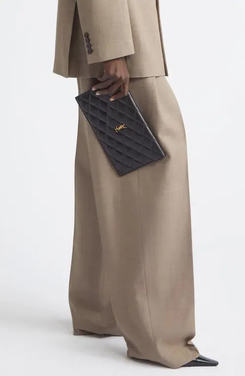 Saint Laurent Paris Diamond Quilt Pouch