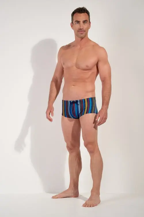 HOM Striped Swim Trunks