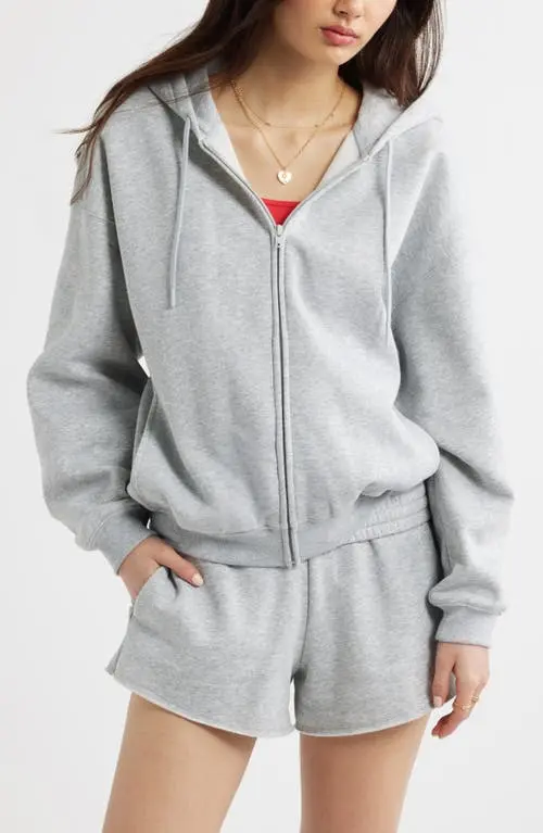 Bp. Bubble Zip Up Hoodie - Grey Soft Heather