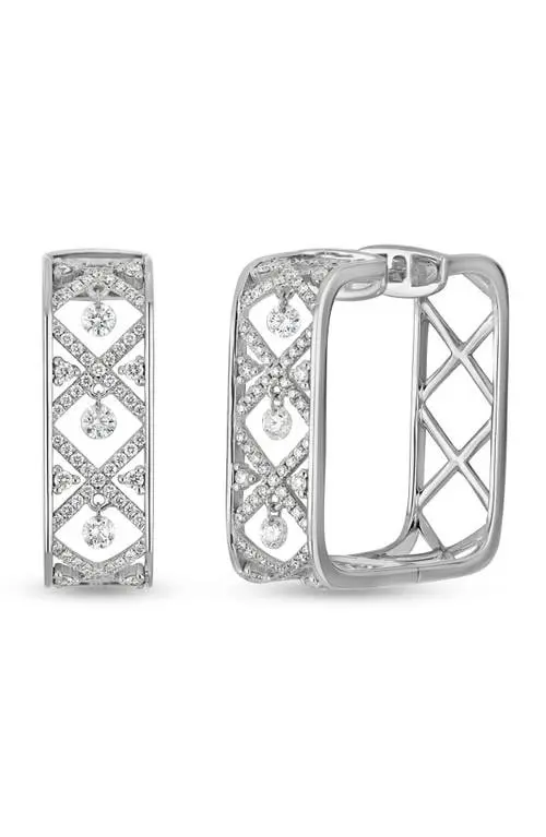 Bony Levy Audrey Dancing Diamond Hoop Earrings - 18k White Gold
