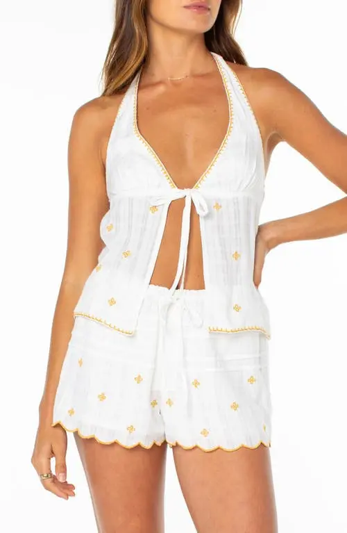Roxy Full Bloom Halter Top - Cloud Dancer