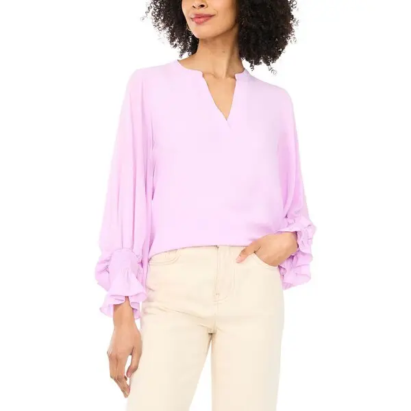 Vince Camuto Ruffle Cuff Top - Dusty Lavender