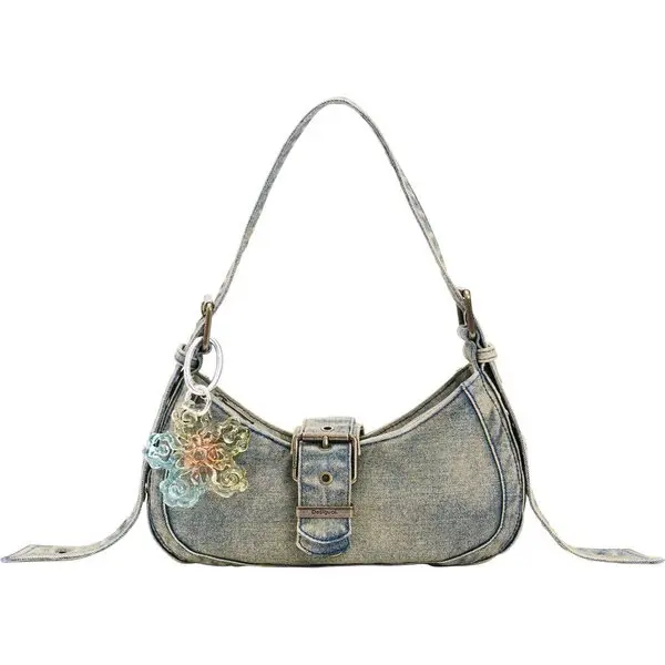 Desigual Denim Shoulder Bag - Light Green