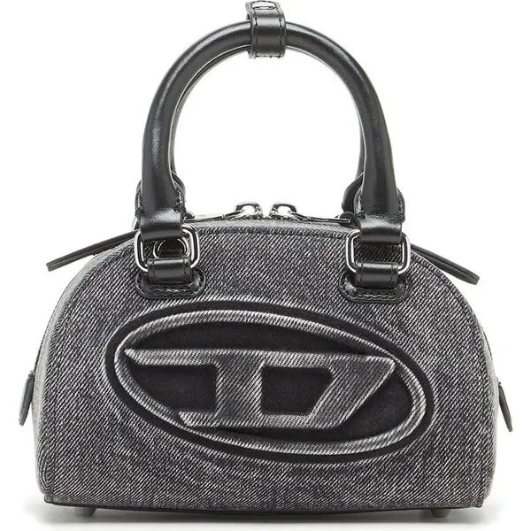 DIESEL® Mini 1dr Dome Denim Bowling Bag - Black