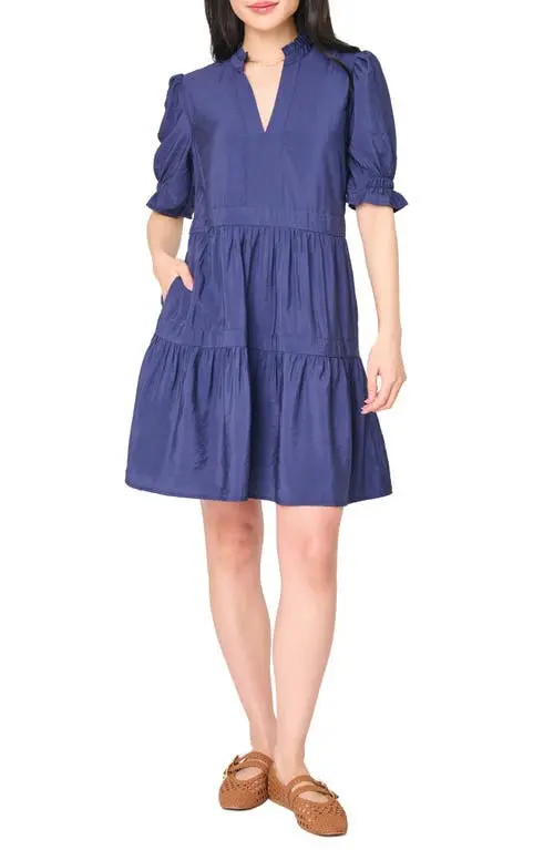 GIBSONLOOK Decked Out Elbow Sleeve Dress - Navy