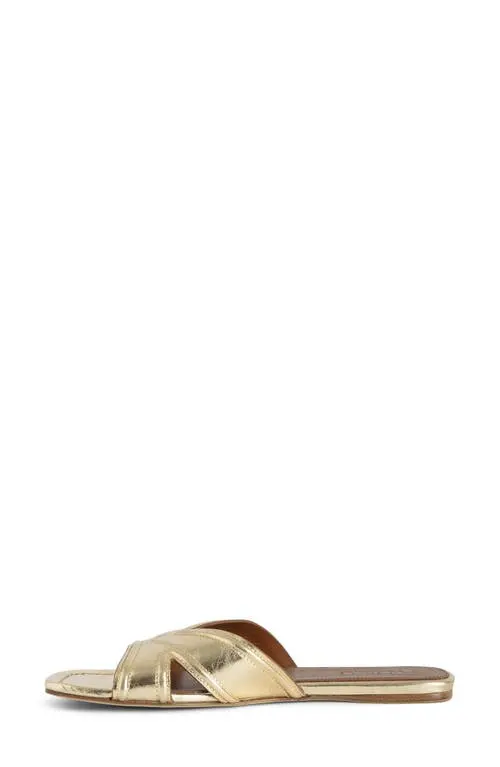 Zadig&Voltaire Azora Metallic Slide Sandal - Gold