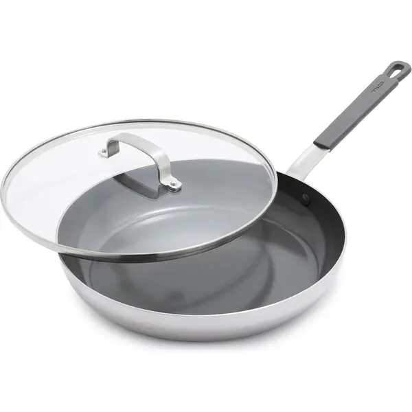 GREENPAN X Bobby Flay Pfas-free Nonstick 12" Frypan With Lid - Stainless Steel
