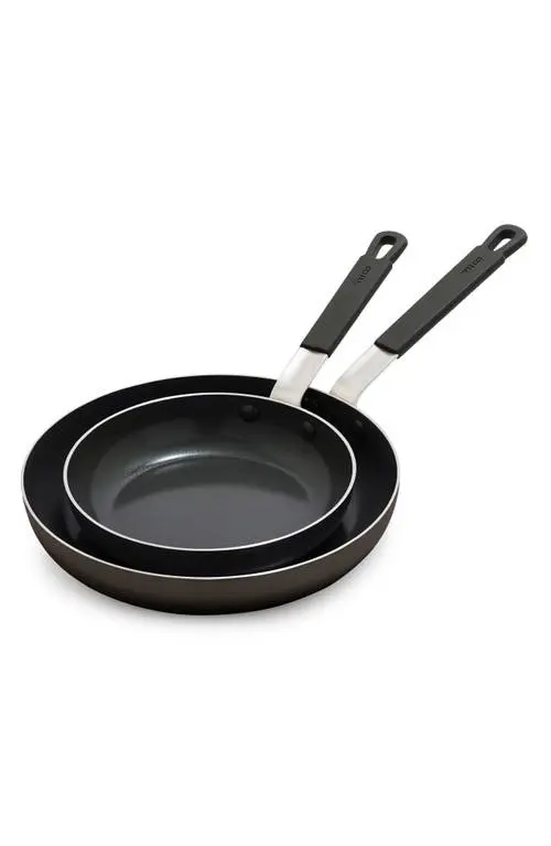 GREENPAN X Bobby Flay Professional Ceramic Nonstick 8" & 10" Frypan Set - Black