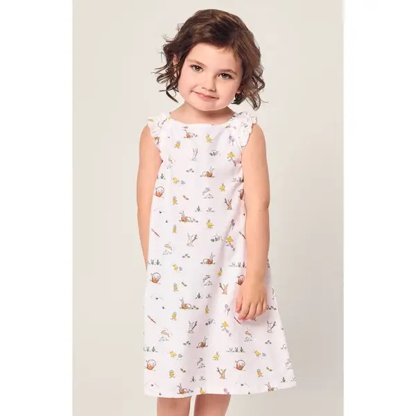 PETITE PLUME Amelie Easter Frolic Twill Nightgown - White